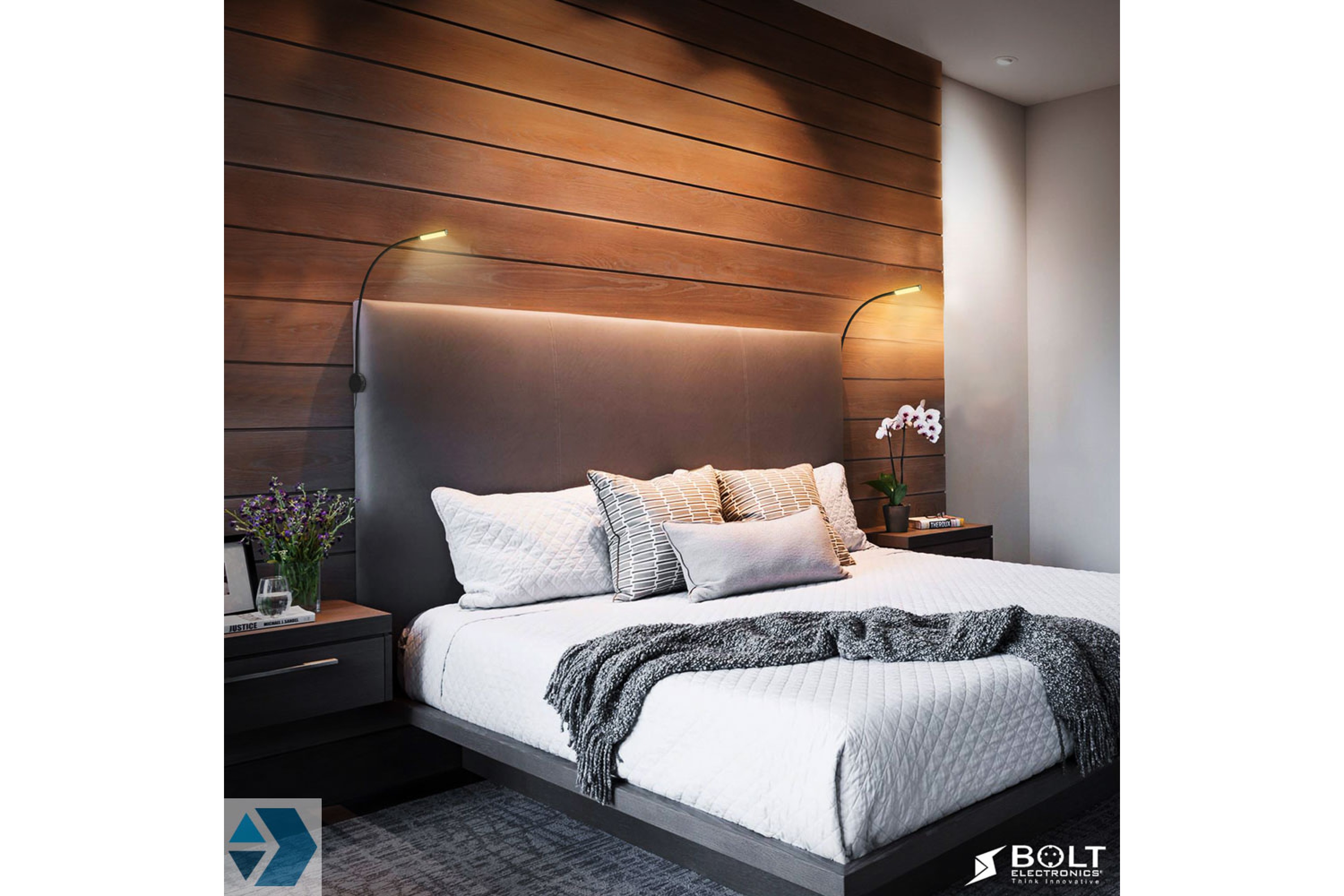 LED Bed leeslampjes (2) met dubbele USB poort - BLIQ2011 ...
