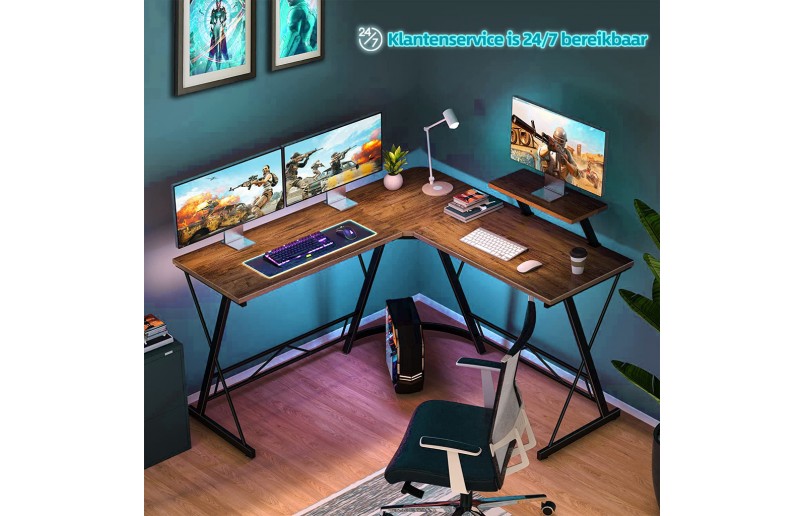 Gaming corner desk wood color - DEX130W
