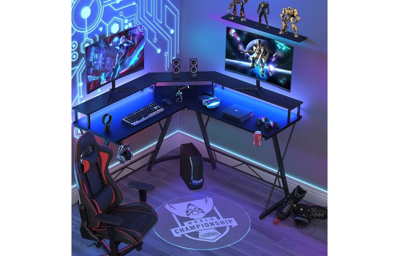 Gaming corner desk with led lighting - VIPERX1
