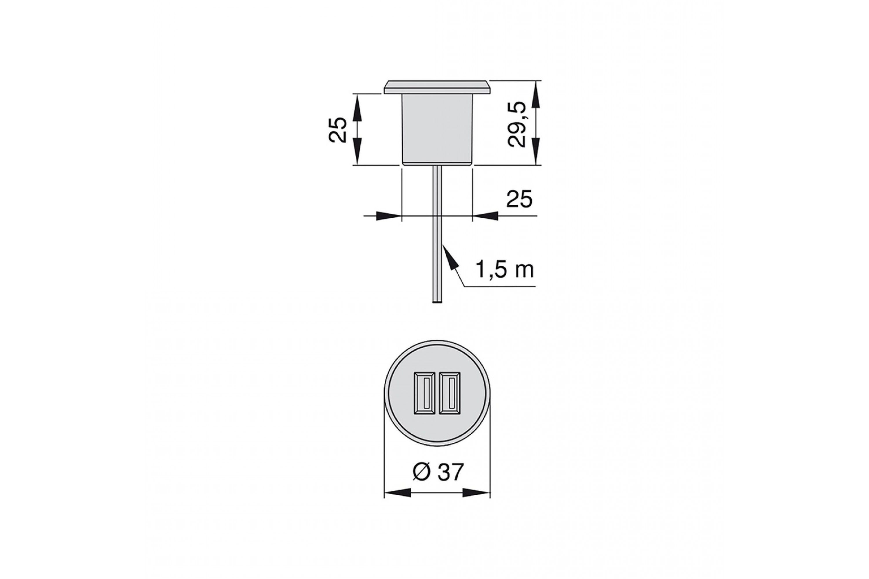 Meubel stopcontact met dubbel USB en driver - ISB - Kastaccessoires.nl