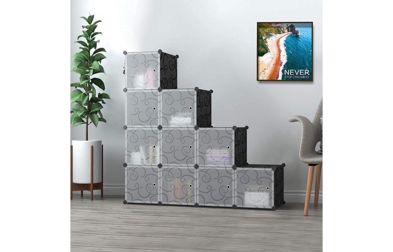 Modulaire kledingkast XXL zwart - - Kastaccessoires.nl