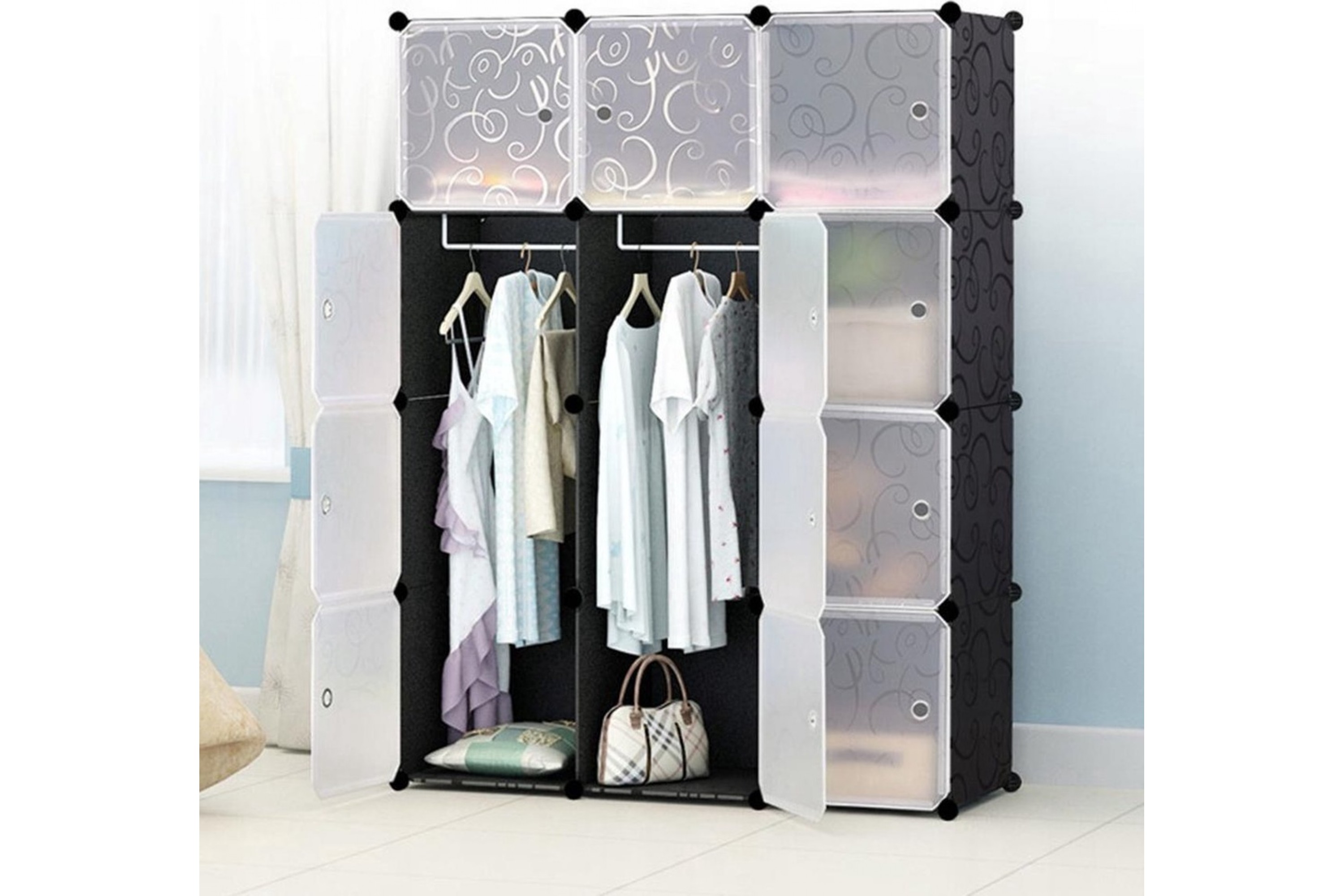 Modulaire kledingkast XXL zwart - - Kastaccessoires.nl