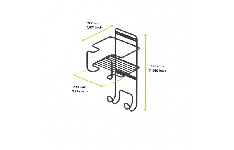 Ophangrek antraciet voor strijkijzer, strijkplank en accessoires ...
