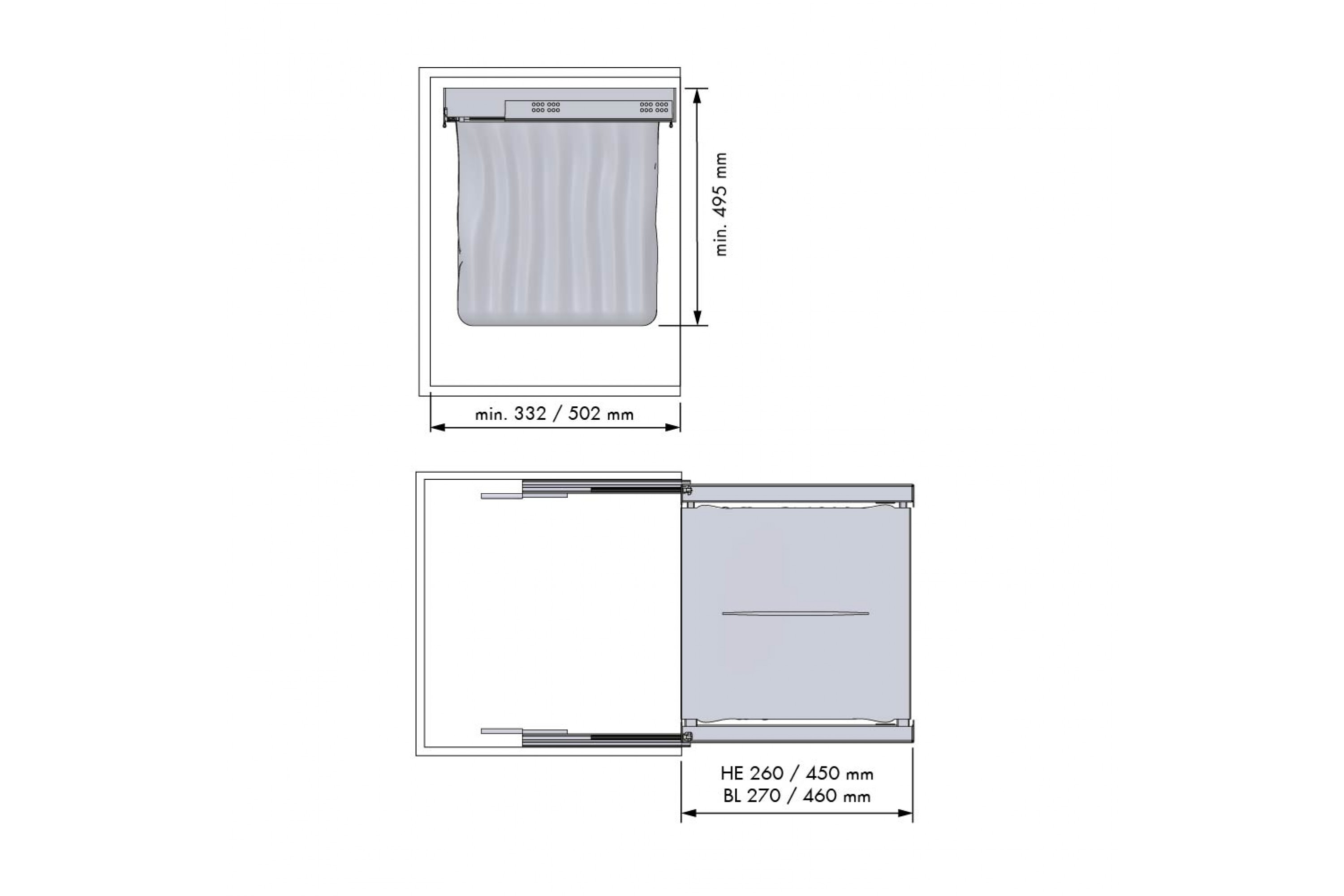 Stoffen wasbare wasmand uittrekbaar. - WAS4208 - Kastaccessoires.nl