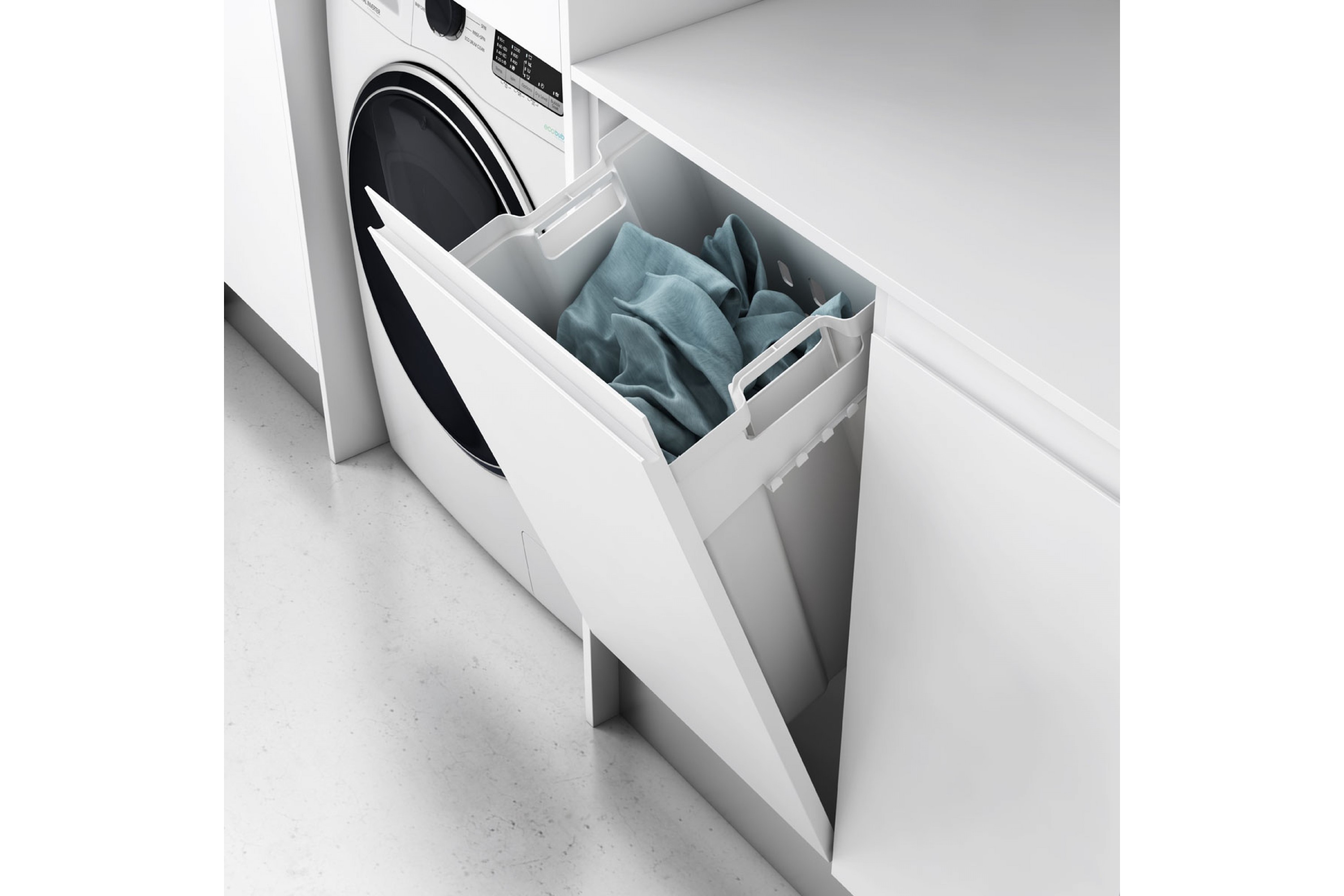 Wasmand wit kunststof uitneembaar - Kastaccessoires.nl