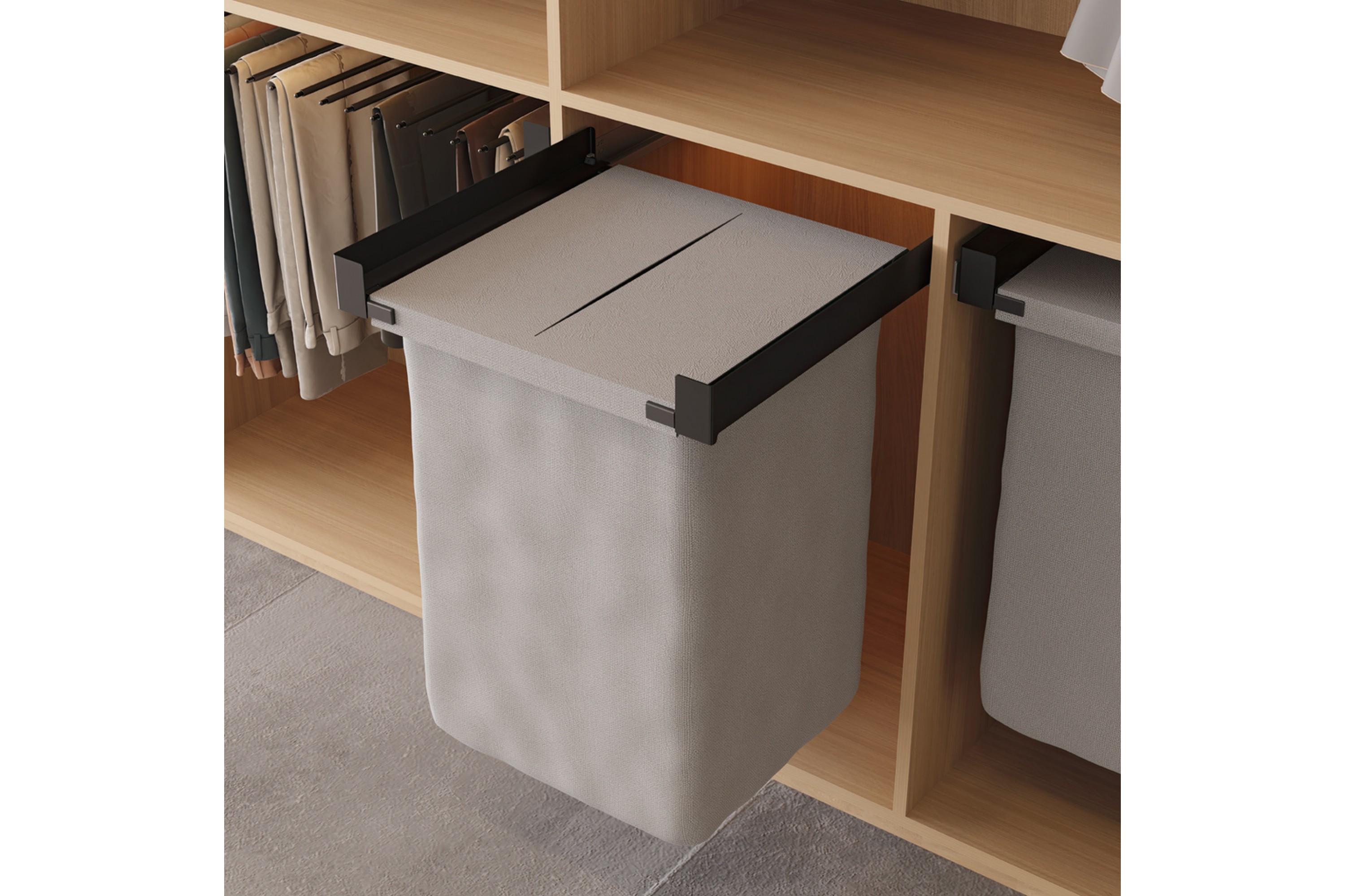 Stoffen wasbare wasmand uittrekbaar. - WAS4208 - Kastaccessoires.nl