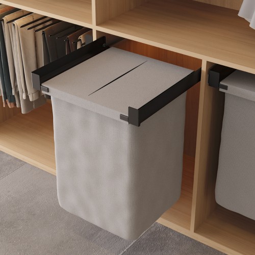 Stoffen wasbare wasmand uittrekbaar. - WAS4208 - Kastaccessoires.nl